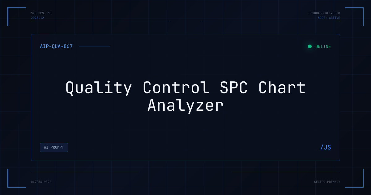 Quality Control SPC Chart Analyzer | Joshua Schultz